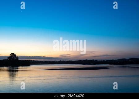 Sunset over Orewa Estuary, Auckland, North Island, New Zealand Stock ...