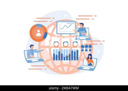 Presentation of a topic isolated cartoon vector illustration Kid making oral presentation on ...