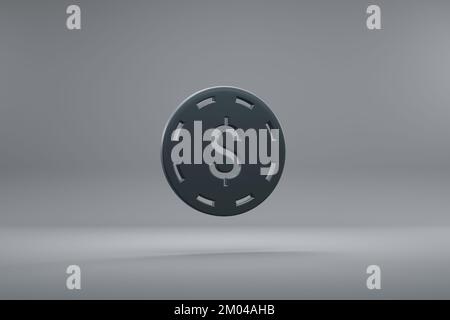 Beautiful illustration Poker Token Dark symbol icons on a grey ...