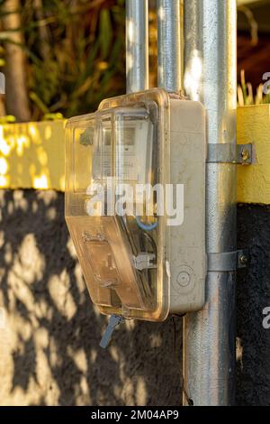 residential single-phase electrical consumption register metal pole ...