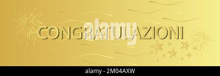 “CONGRATULATIONS” wishing with Gold Letter Gold Background Vector ...