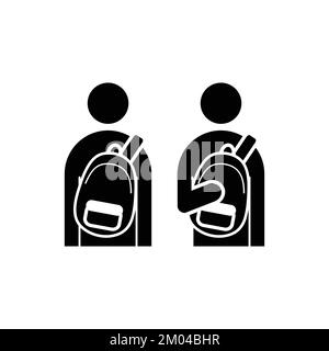 Beware of your backpack museum icon symbol. Man hitting a museum vase ...