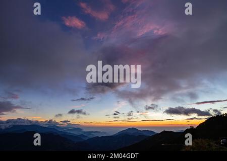 Sunset landscape of the Hehuanshan mountain at Taiwan Stock Photo - Alamy