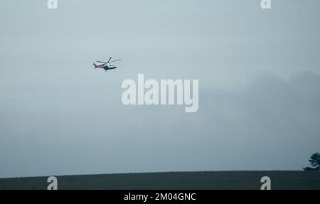 G-ETPP AugustaWestland AW139 training helicopter flying low on a ...