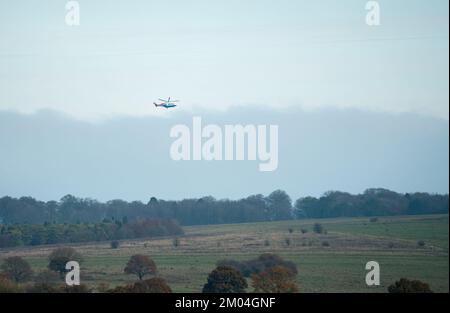 G-ETPP AugustaWestland AW139 training helicopter flying low on a ...