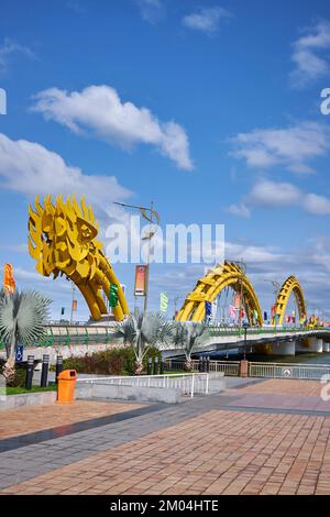 The iconic Dragon Bridge in Da Nang, Vietnam's third largest city Stock ...