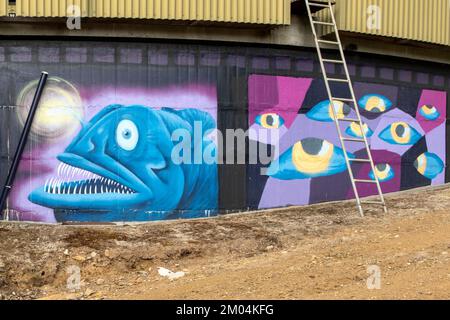 Water Tank Art, Mt Stuart, Hobart, Tasmania, Australia Stock Photo - Alamy