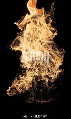 Abstract wave particles, diffuse powder, 3d rendering. Digital drawing ...