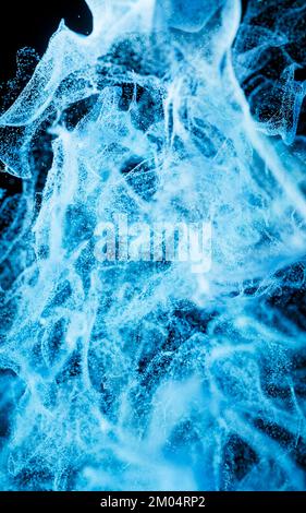 Abstract wave particles, diffuse powder, 3d rendering. Digital drawing ...