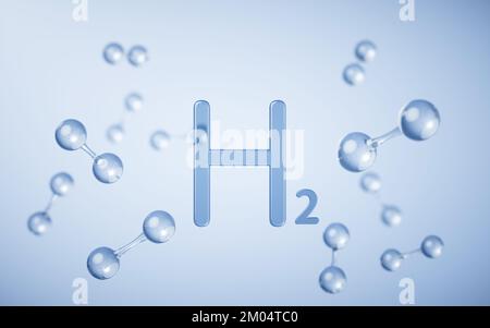 Hydrogen and molecules, 3d rendering. Digital drawing Stock Photo - Alamy