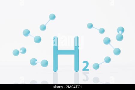 Hydrogen and molecules, 3d rendering. Digital drawing Stock Photo - Alamy
