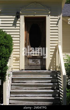 Typical wooden stairs leading up to a colonial home Stock Photo - Alamy