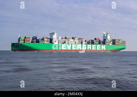 container ship EVER ARM on the river Elbe Stock Photo - Alamy