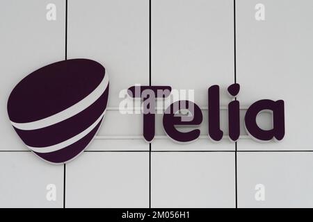 Vilnius, Lithuania - November 9, 2022: Telia logo on office building ...