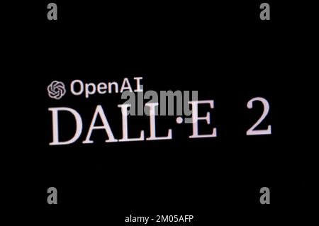 Artificial Intelligence system Dall-E logo shown on screen of mobile ...