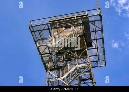 Upper part of an observation tower with viewing platform Stock Photo ...