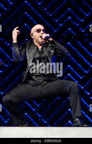 San Jose, USA. 03rd Dec, 2022. Pitbull performs during 99.7 Now's ...