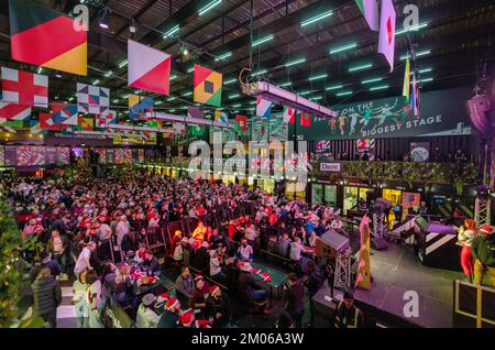 A general view inside as fans at BOXPARK Croydon in London, watch a ...