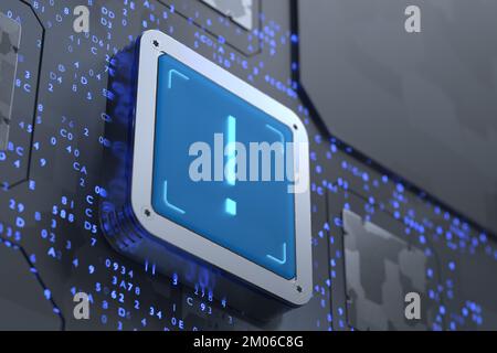 Attention inscription with exclamation mark. Malware. Danger symbol. Computer hacked error ...