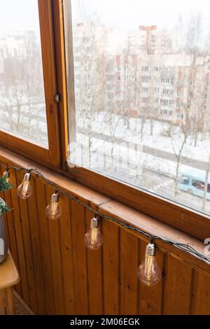 Photo of a cozy apartment with New Year decor Stock Photo - Alamy