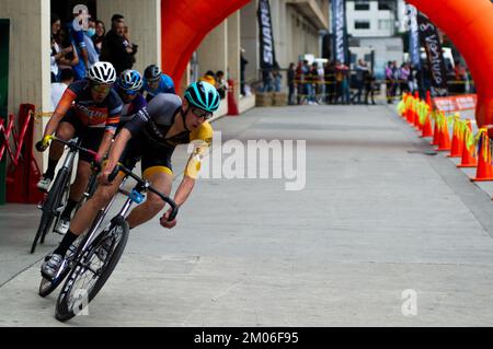 Cyclists from Bogota, participate on the criterium race organized by ...