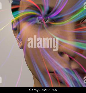 Woman face and question mark. 3D rendering Stock Photo - Alamy
