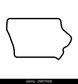 Iowa map outline - smooth simplified US state shape map vector Stock ...
