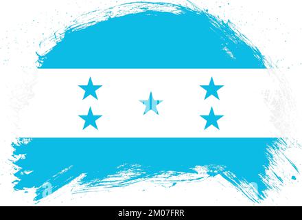 Distressed stroke brush painted honduras flag on white background Stock ...