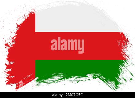 Oman flag on distressed grunge brush background Stock Photo - Alamy