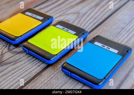 Portable Hard disk data drives for data backup Stock Photo - Alamy