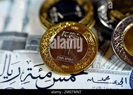 Reverse side of 500 SAR five hundred Saudi Arabia riyals cash money ...