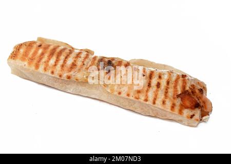 Syrian recipe cuisine background, chicken shawerma or shawarma tortilla ...