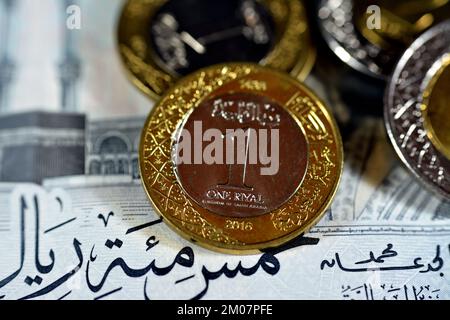 Reverse side of 500 SAR five hundred Saudi Arabia riyals cash money ...