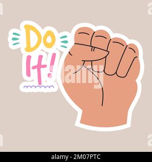 Good job groovy sticker. Reward sticker for teachers and kids. Hand ...