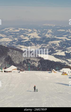 Ski resort in Ukrainian mountain landscape photo Stock Photo - Alamy