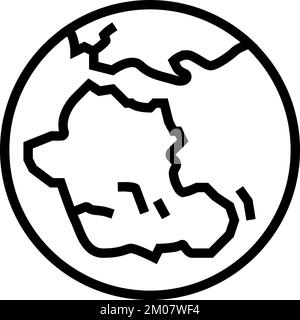 gondwana earth continent map line icon vector. gondwana earth continent ...
