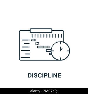 Discipline icon. Monochrome simple sign from core values collection ...