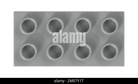 Metallic Silver Lego Block Isolated on a White Background. Close Up ...