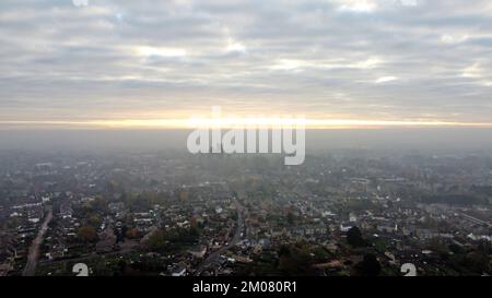 The 'Ship of the Fens', Ely Cathedral, stands proud above mist and fog ...