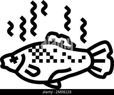 fish rotten food line icon vector illustration Stock Vector Image & Art ...
