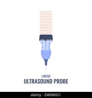 Phased array ultrasound probe transducer sonography diagram Stock ...