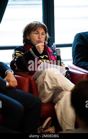 Israel Ambassador in Paris Yael German during the ceremony marking the ...