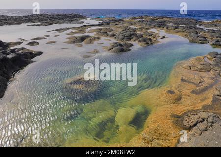 Natural rock pools by the sea, Piscinas Naturales, Lanzarote, Canary ...