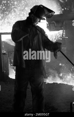The production of steel at the blast furnace of Hoesch AG ...