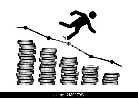 Stock market crash, investing failure, price drop, recession ...