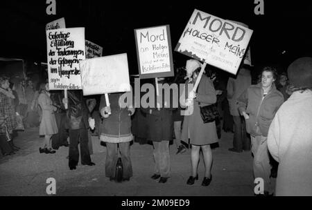 Left-wing sympathisers of the Red Army Faction (RAF) protesting in ...
