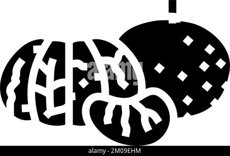 peeled mandarin peel glyph icon vector. peeled mandarin peel sign ...