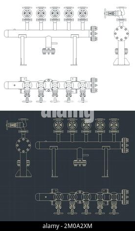 Stylized vector illustration of drawings of steam locomotive Stock ...
