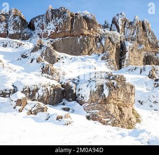 Limestone at Harboro Rocks near Brassington in the Peak District ...