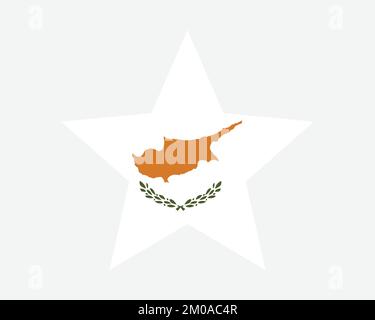 National Flag Republic of Cyprus, An outline of the island of Cyprus above twin olive branches ...